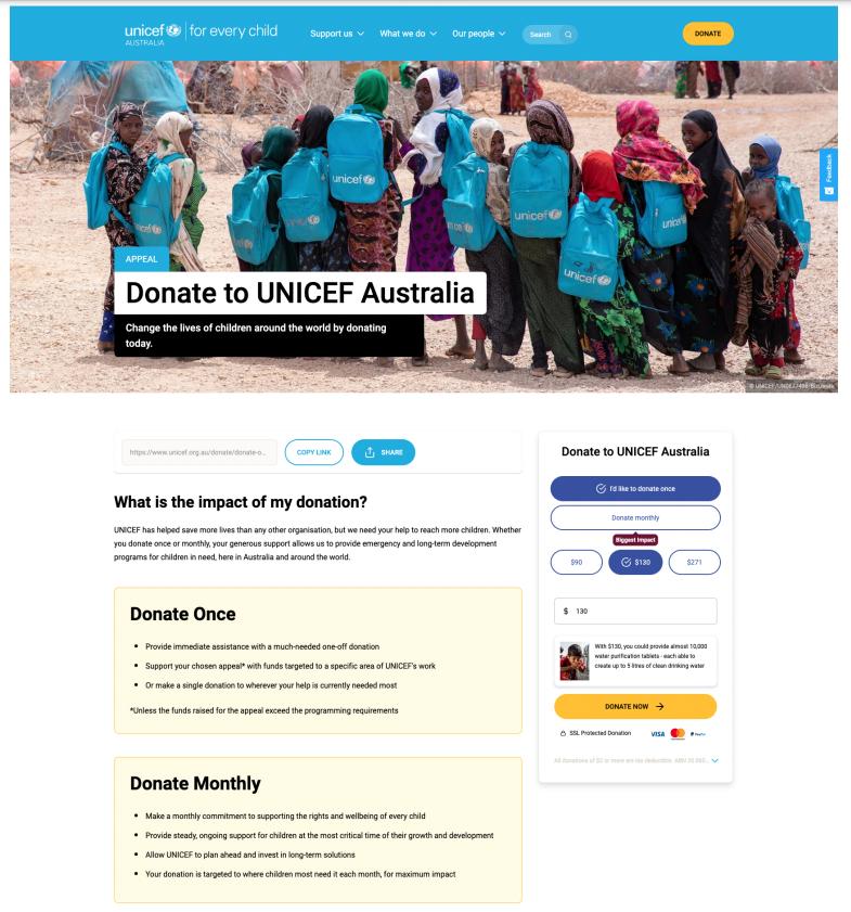 UNICEF Testimonial & Direct Mail Appeal Case Study